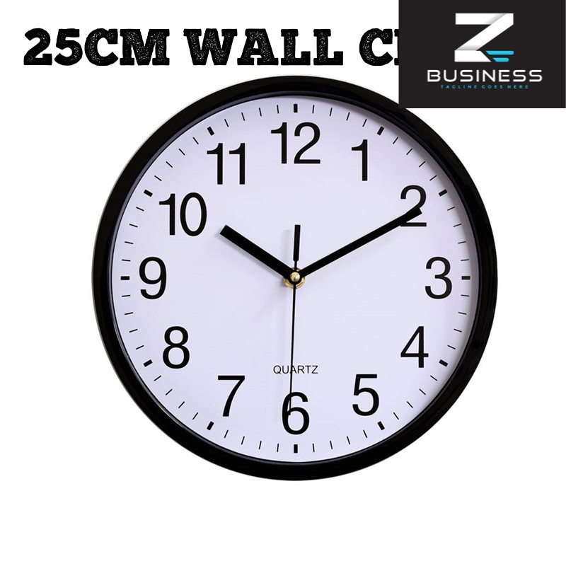 Analogue Wall Clock 25 cm Digital Quartz Movement Modern Home Office ...