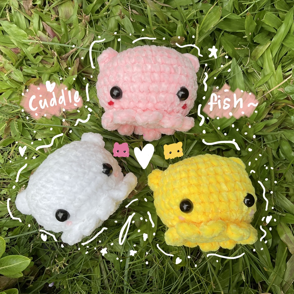 Crochet amigurumi cuddlefish cuttlefish sotong plush plushie handmade ...