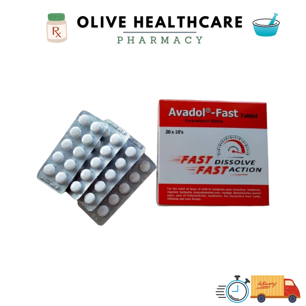 AVADOL-FAST Paracetamol 500mg 10's Tab | Shopee Malaysia