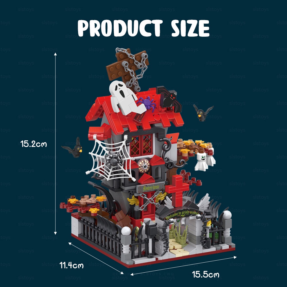 LOZ IDEAS 1251 Mini Block Haunted House Halloween Series Theme Scary ...