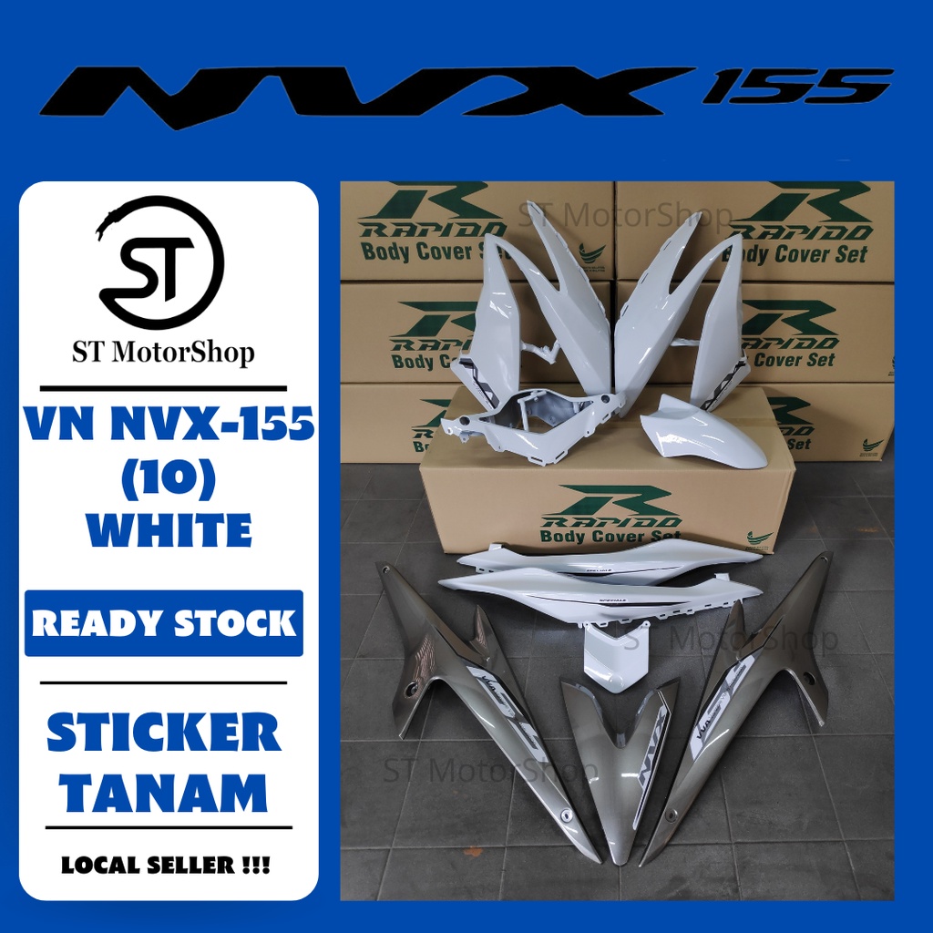 YAMAHA NV-X NVX V1 VN NVX-155 (10) WHITE COVER SET (STICKER TANAM ...