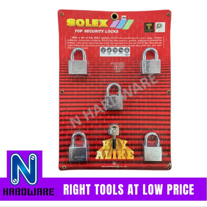 [100% ORIGINAL] SOLEX CR40 / CR50 HEAVY DUTY PADLOCK SET (KEY-ALIKE ...