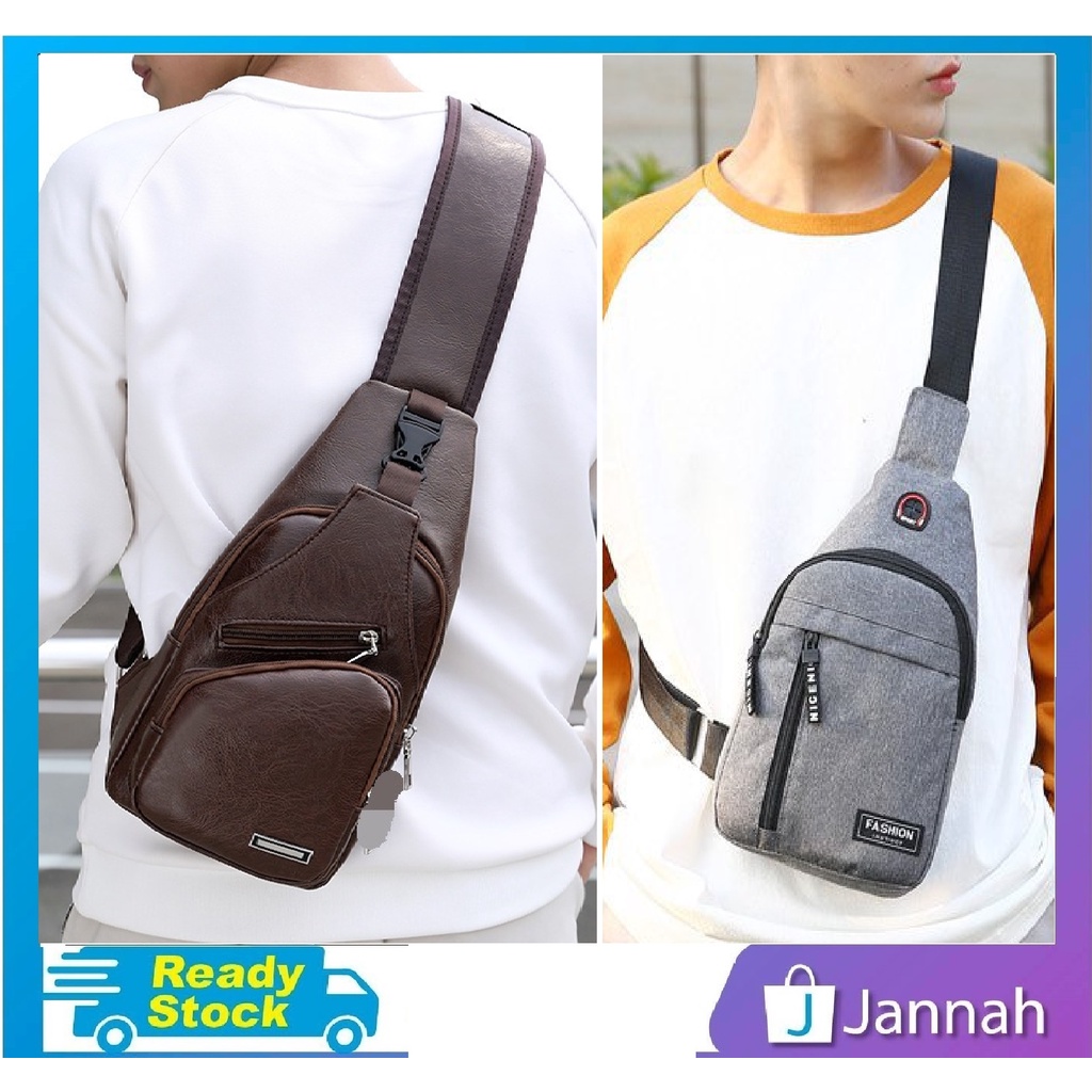 Jannah Beg Bahu Pinggang Silang Lelaki ( USB Charging Men Chest Pouch ...