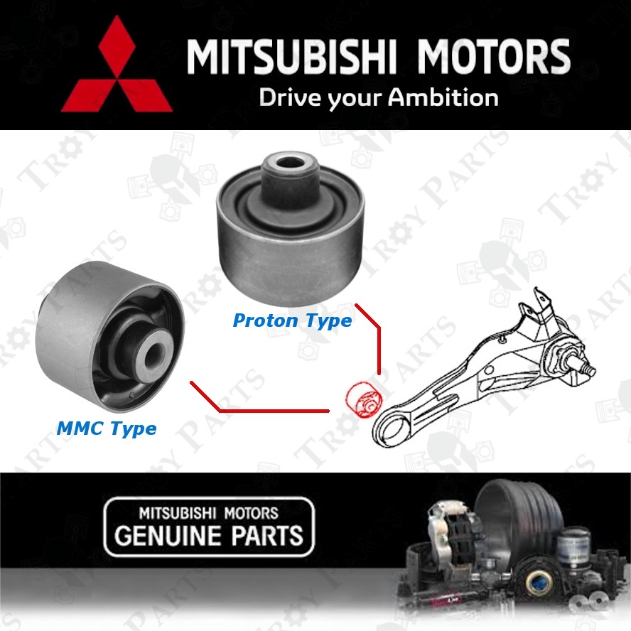 Original Mitsubishi Rear Trailing Arm Bush Proton Gen 2 Persona Waja ...