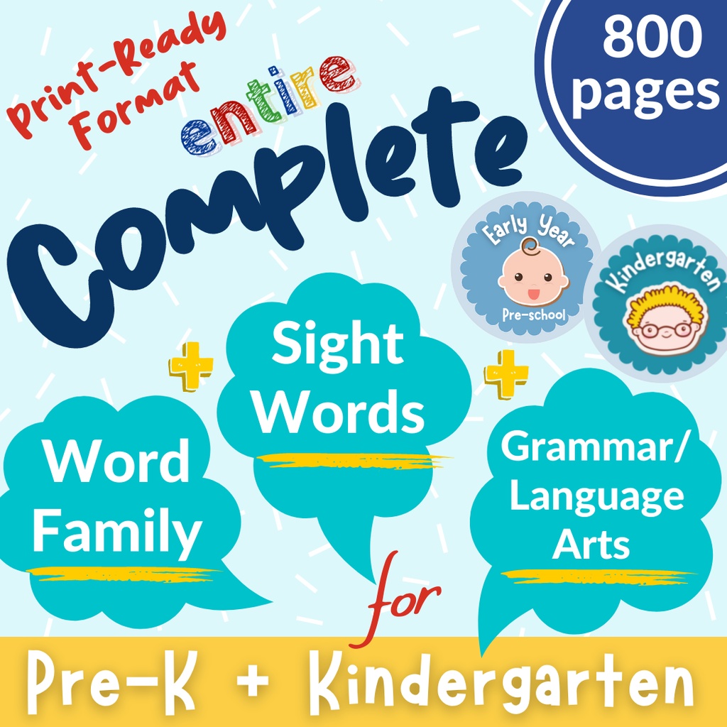 17KP Complete Sight Words, Word Family, Language Arts / Grammar | Pre ...