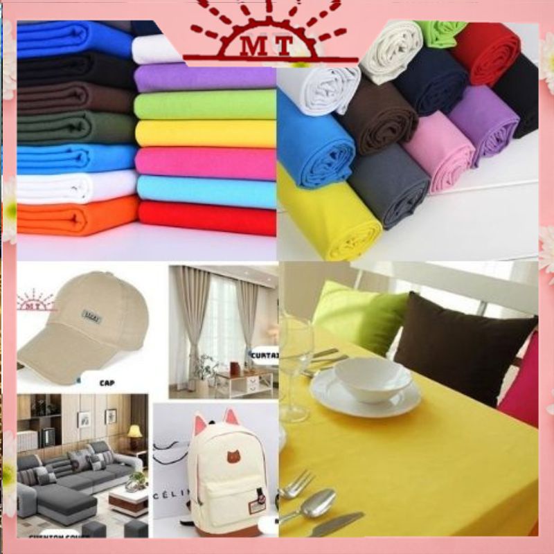 Cotton Canvas Plain Colour Canvas Fabric Kain Heavy Cotton Kain Kraft ...