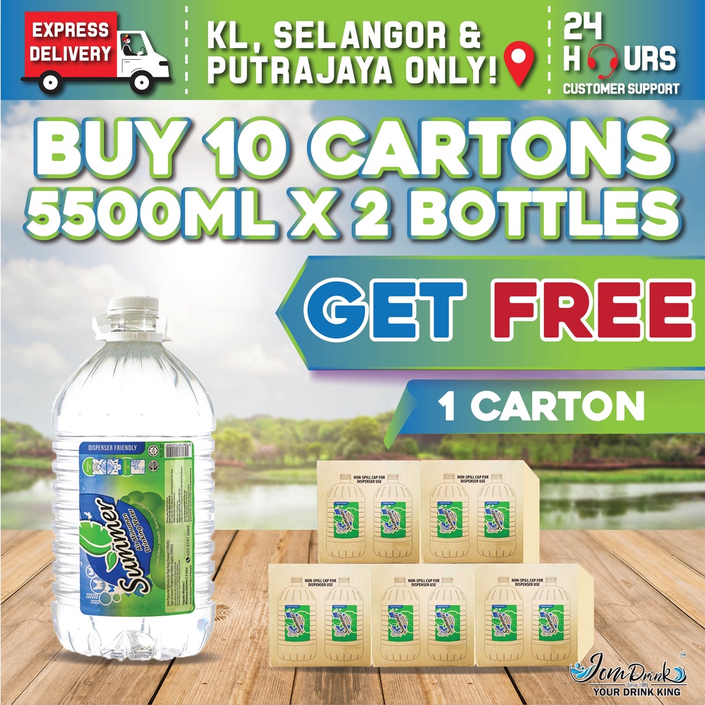 BUNDLE OF 10 CARTONS : SUMMER DRINKING WATER 5500ML x 2 BOTTLES | Shopee Malaysia