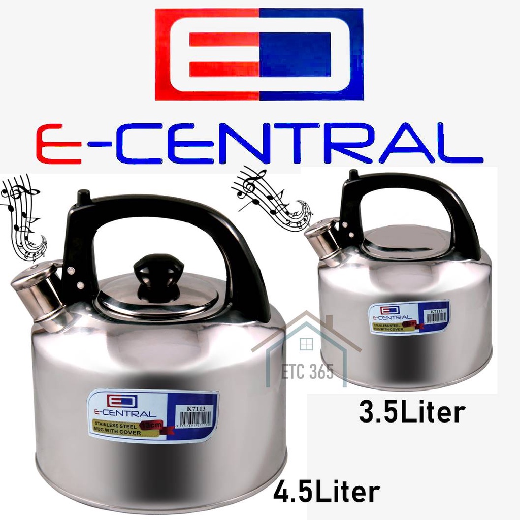 ZIRAFAH /E-Central STAINLESS STEEL WHISTLING KETTLE 4.5 Litres cerek ...