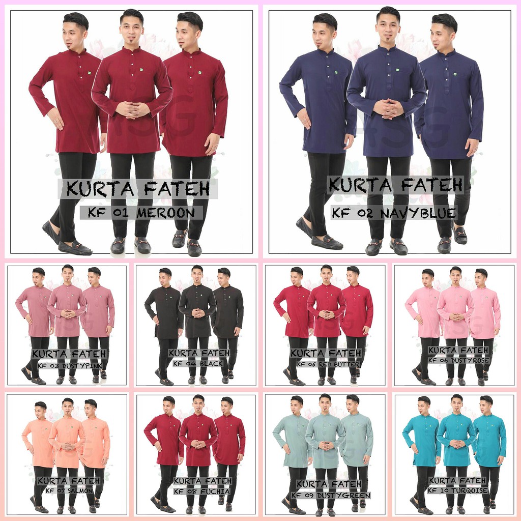 KURTA LELAKI MODEN KURTA FATEH MUSLIM KURTA MUSLIM WEAR | Shopee Malaysia