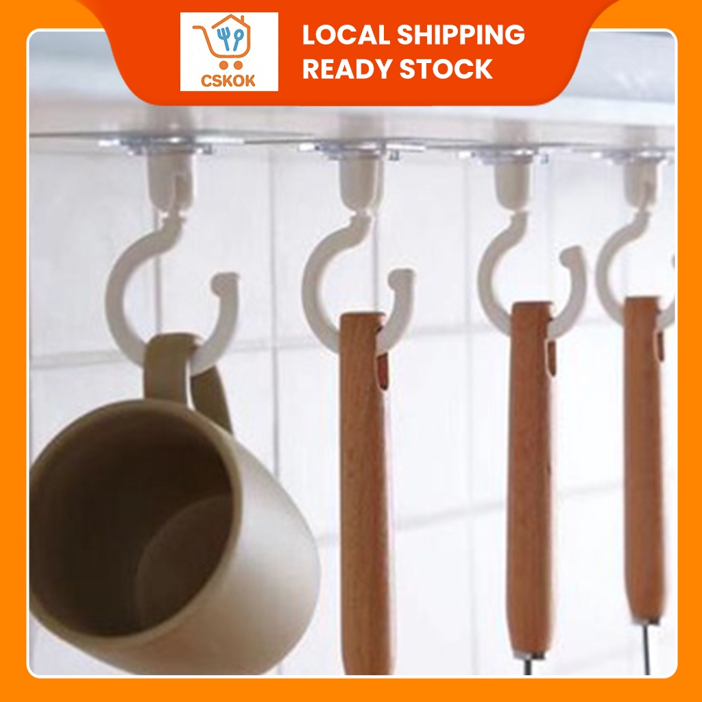 【HOOK】 Ceiling Hook Rotating Gluing Hook Door Multifunctional Hook ...