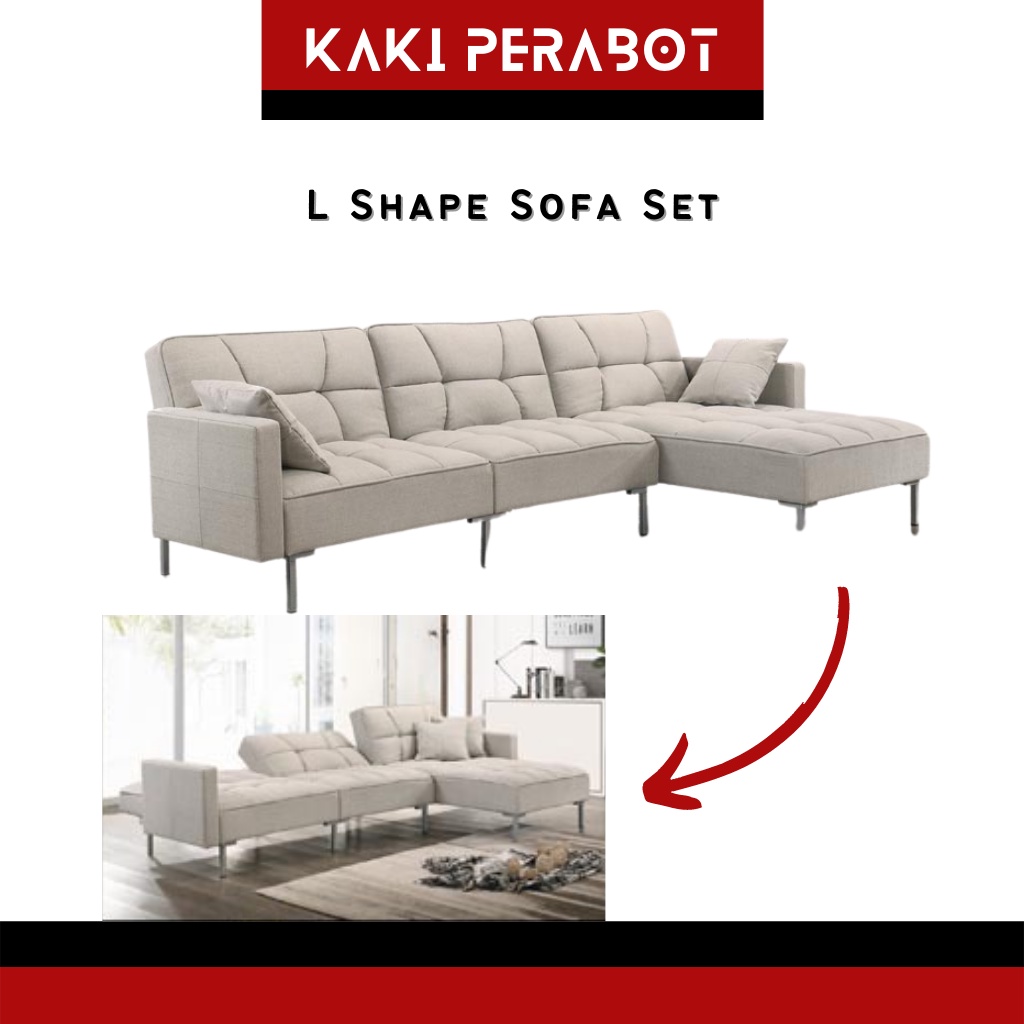 [FREE 2 PILLOW] LIANA L Shape Sofa 4 Seater Sofa Bed Recliner Sofa Bed 4 Seater Sofa L Shaped ...