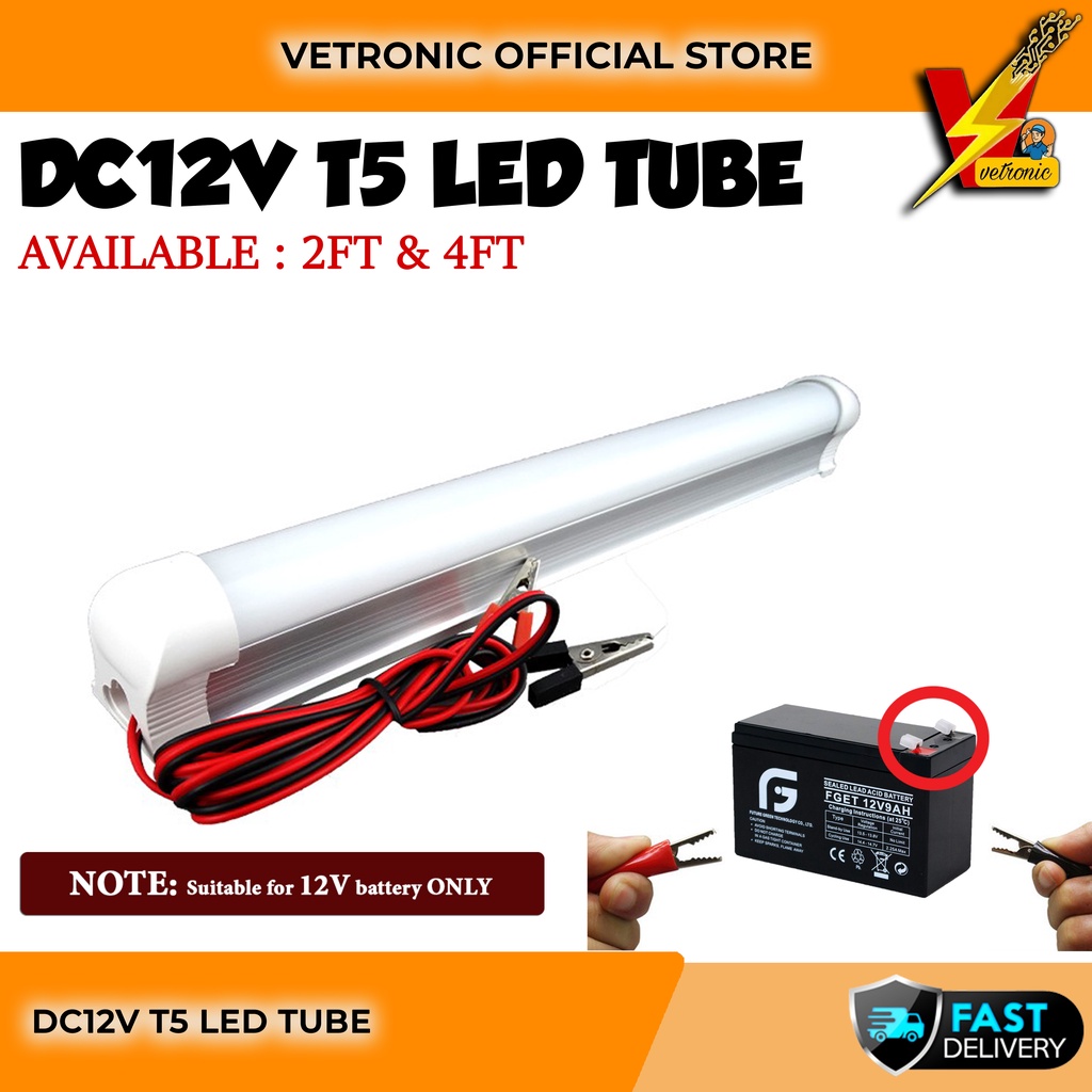 DC12V LED T5 2FT/4FT Tube Light 10W 20W 6500k Daylight Camping Guna ...