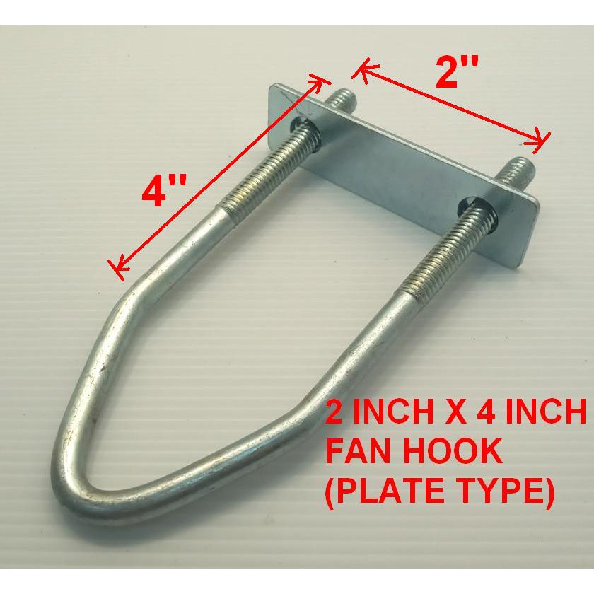 2 X 4 INCH FAN HOOK (BOLT+NUT TYPE / PLATE TYPE)(MADE IN MALAYSIA ...