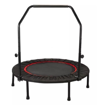 48" Folding Trampoline Indoor with 5 Level Adjustable Handrail Bounce ...