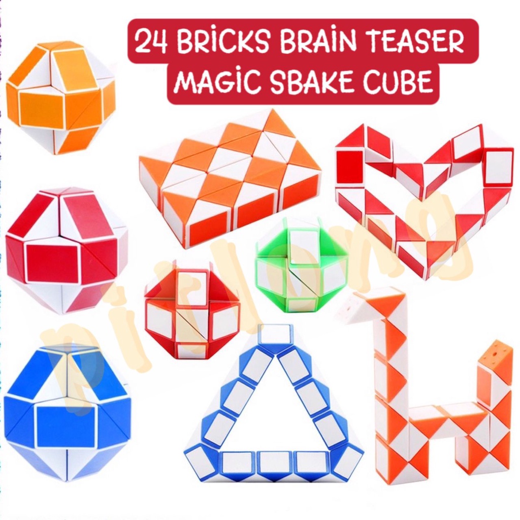 24 Blocks Snake 3D Magic Cubes Intelligent Brain Toy Magic Jigsaw ...