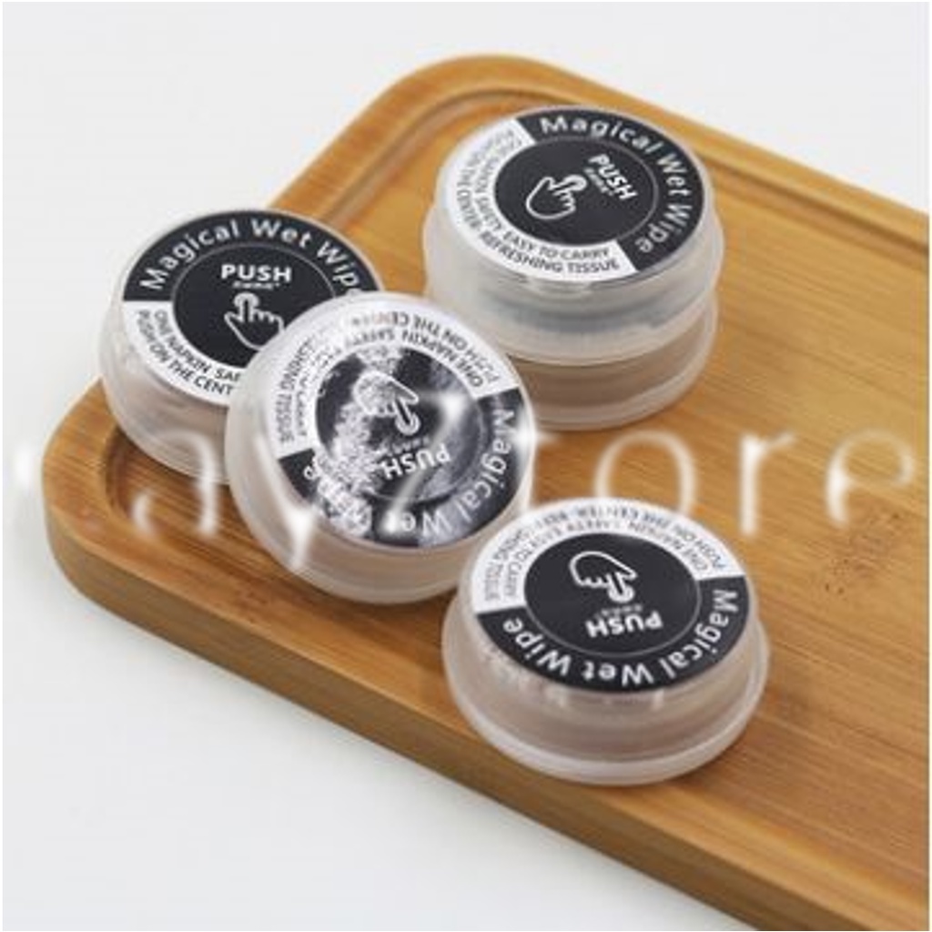 100% Natural Mini Disposable Push Down Cleaning Magical Wet Wipes Daily ...