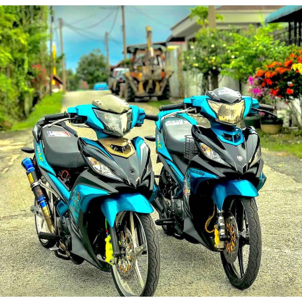 COVERSET YAMAHA ORIGINAL SIAP TAMPAL LC135 LC V7 METALIC CYAN CM6 ...