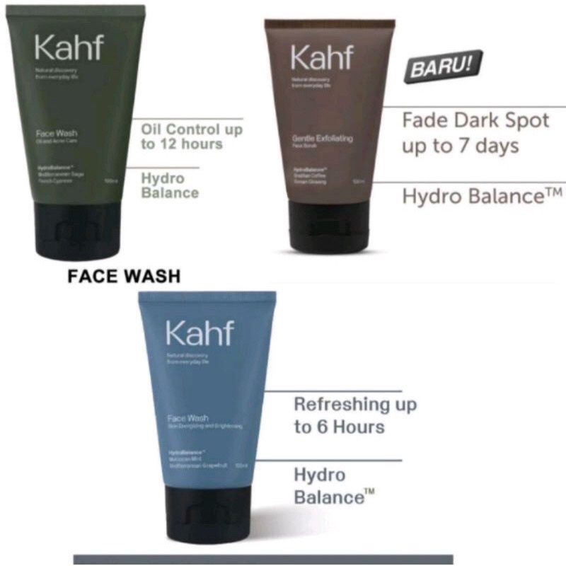 Kahf MEN series / FACE WASH 100 mil / triple sunscreen moitraiser ...