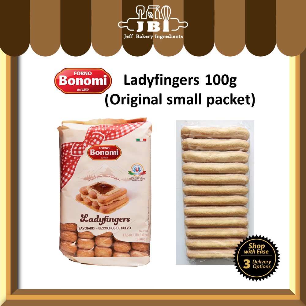 Bonomi Lady Finger Biscuits 100g (Tiramisu) Orignal small pack | Shopee ...