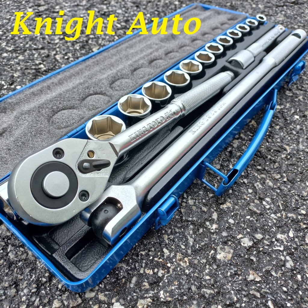 King Toyo KT-4017M 6Point 17Pcs 1/2" Dr Metric Hand Socket Set ID33011 ...