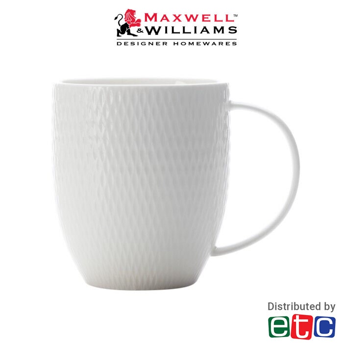 Maxwell & Williams White Basics Diamonds Coupe Mug (370ml) | Shopee ...