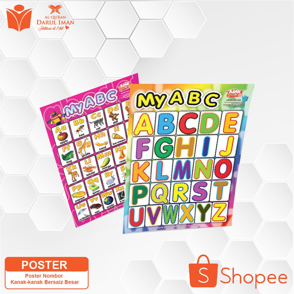 Poster ABC Kanak-kanak Saiz Besar Menarik | Shopee Malaysia
