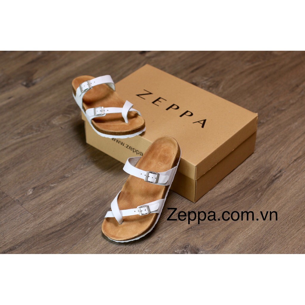 Genuine ZEPPA - PU leather - White cross flip-flops MS: DTPU3 (Size: 35-42) - Women's rice husk ...