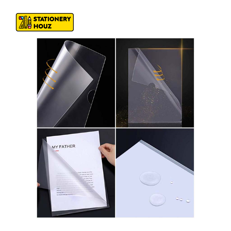 Stationery Houz A4 310 L-Shape PVC folder- 10 pcs/ White& Transparent ...