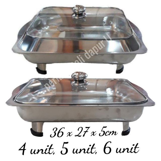 Buffet Tray Set Tutup Kaca Berkaki / buffet tray / dulang hidangan 36* ...