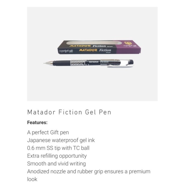 🎁Perfect Gift for All! 🎁Pen Matador Fiction Gel Pen | Shopee Malaysia