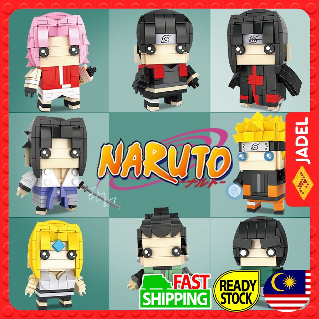 HSANHE Naruto Sasuke Sakura Building Blocks 11002 Bricks Square Head ...