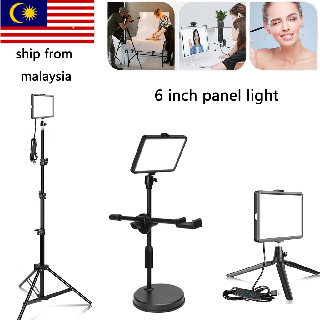 Dimmable LED Panel Fill Light Video Lights With Long Arm Bracket Holder ...