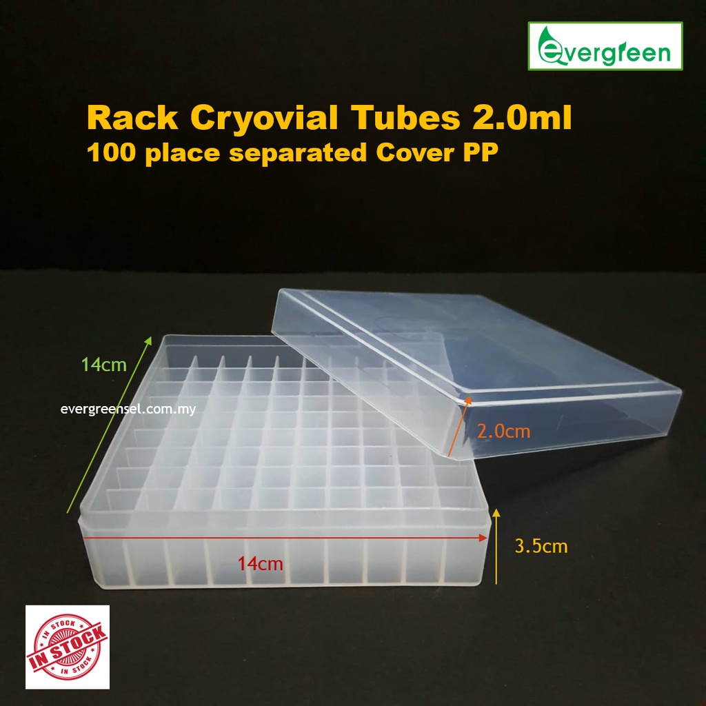Polypropylene (PP )Rack for Cryovial/Cryogenic/HPLC Vials 2.0ml ( 100 ...