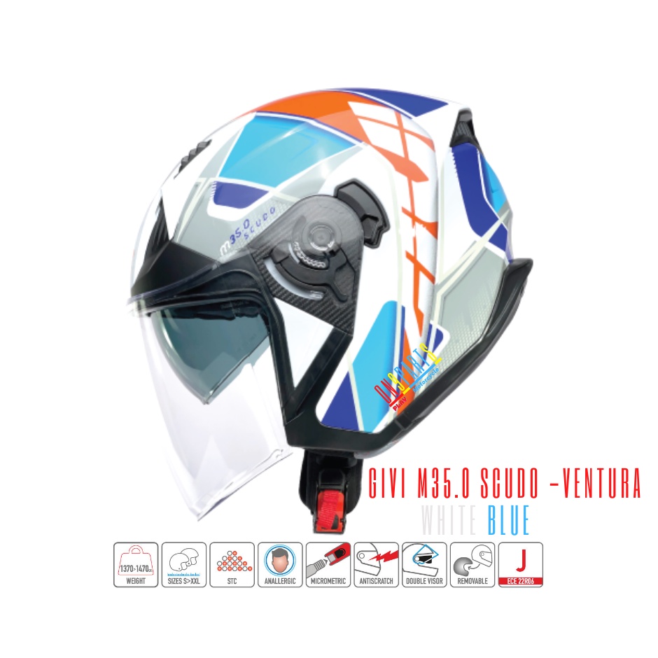 Givi M35.0 SCUDO Double Visor Open Face Helmet - S , M , L , XL , 2XL | Shopee Malaysia
