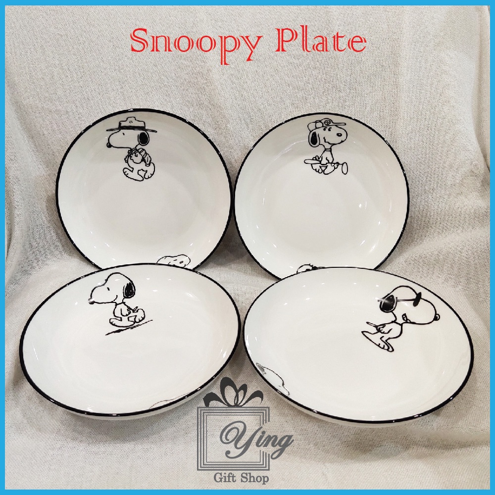 🎁Ready Stock🎁 7’’ Snoopy Design Ceramic Deep Plate / 7’’ Pinggan ...