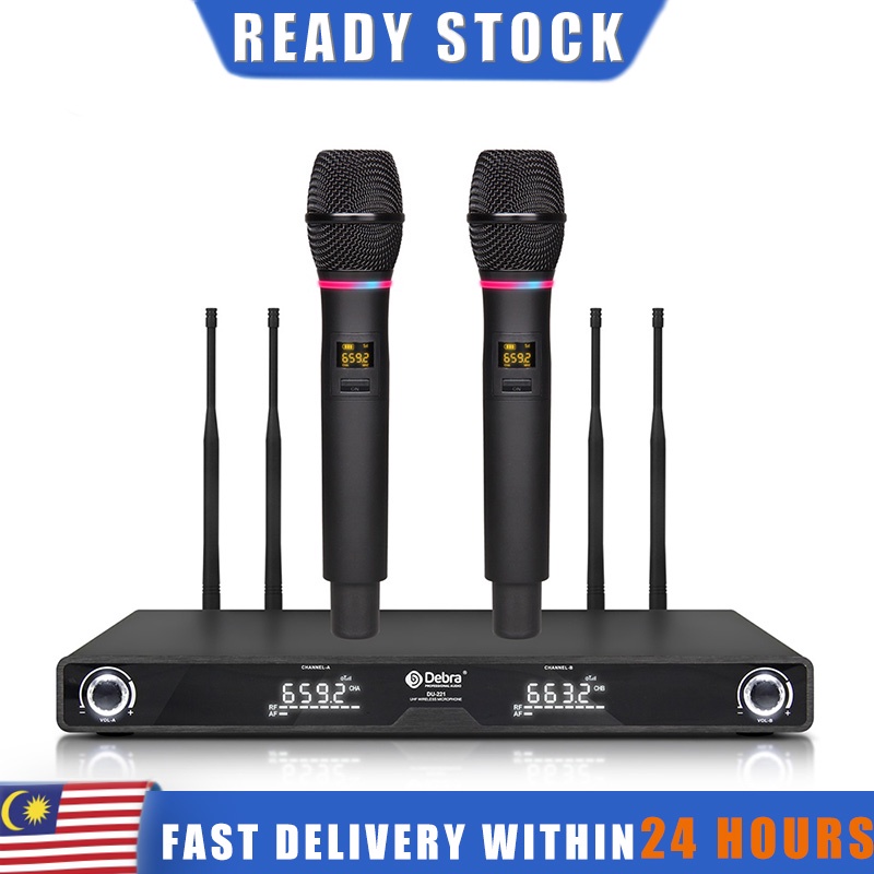 Professional UHF 2 Handheld Karaoke Wireless Microphone System | Shopee ...