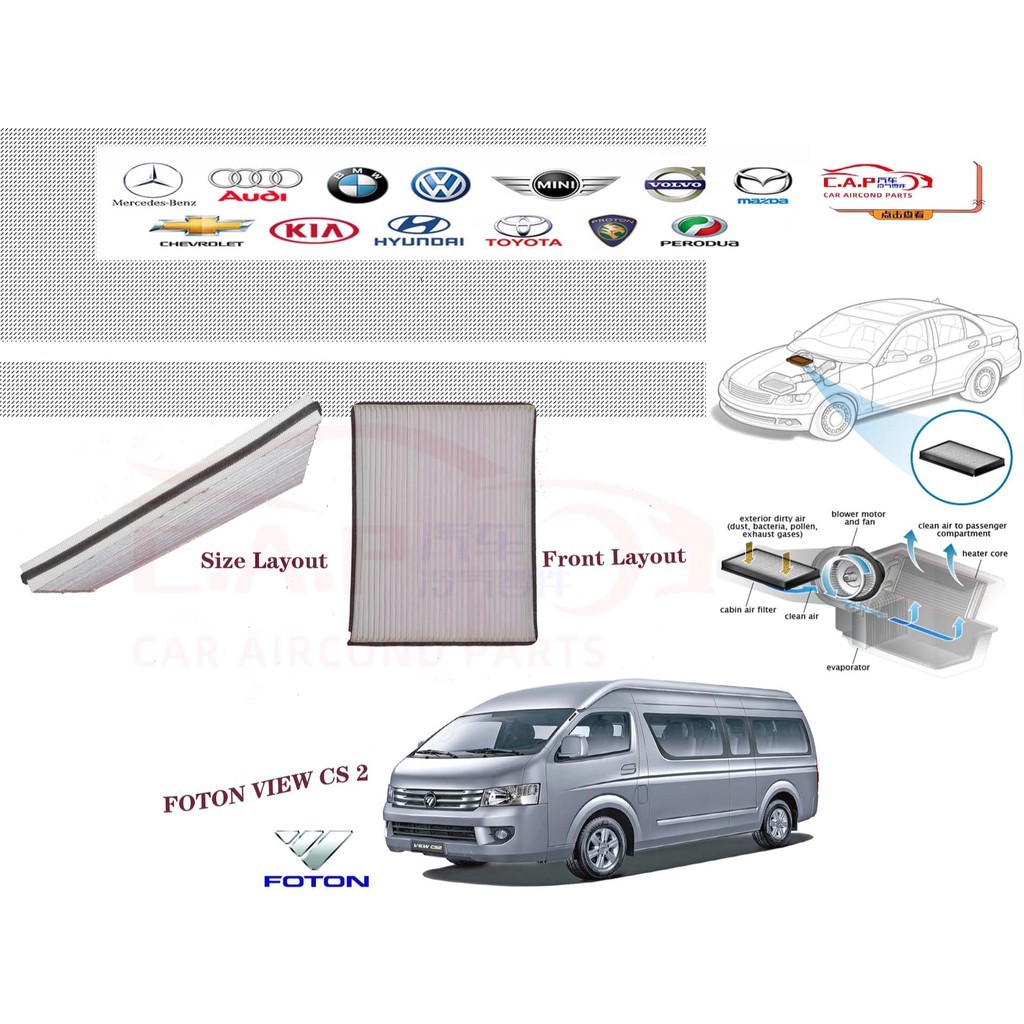 Cabin Air Filter FOTON VIEW CS2 ( 06600118 ) | Shopee Malaysia