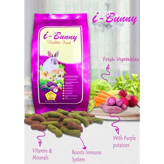 i-Bunny Nutri Balance Rabbit Food 1kg (purple sweet potatoes) | Shopee ...