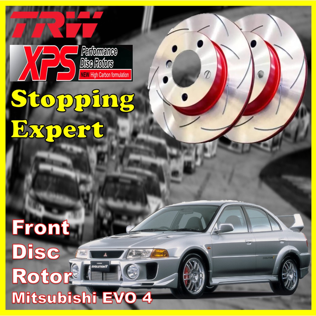 Mitsubishi EVO 3 & 4 TRW XPS Disc Rotor Slotted / Pemutar Cakera Kereta ...