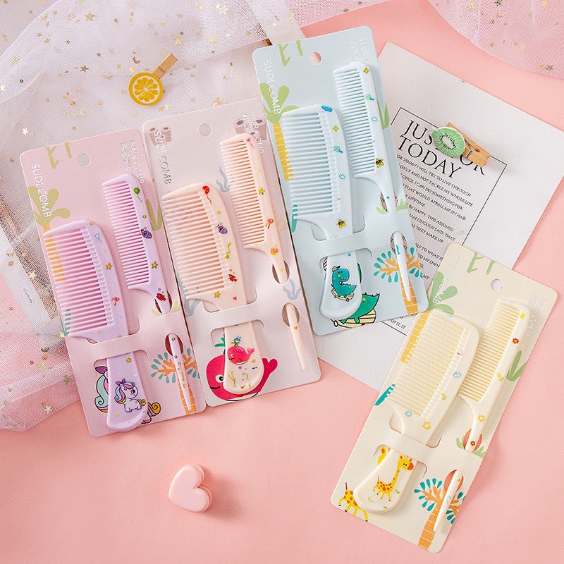 Cute Comb New Anti-static Comb【2PCS】Girl Cute Strawberry Pointed Tail ...