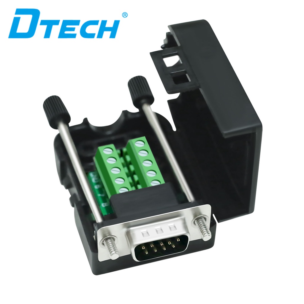 DTECH DB9 Breakout Connector DB9 Male RS232 Serial Adapter Solderless Module Board with Screw ...