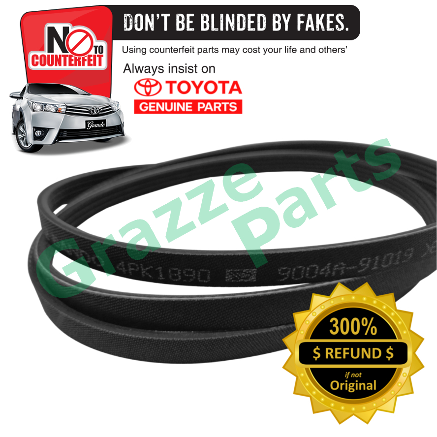 Toyota Original Ribstar Rib Serpentine Fan Aircond Belt 4PK1890 for ...