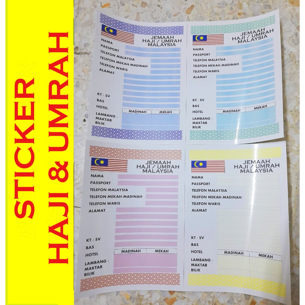 STICKER NAMA HAJI DAN UMRAH | Shopee Malaysia