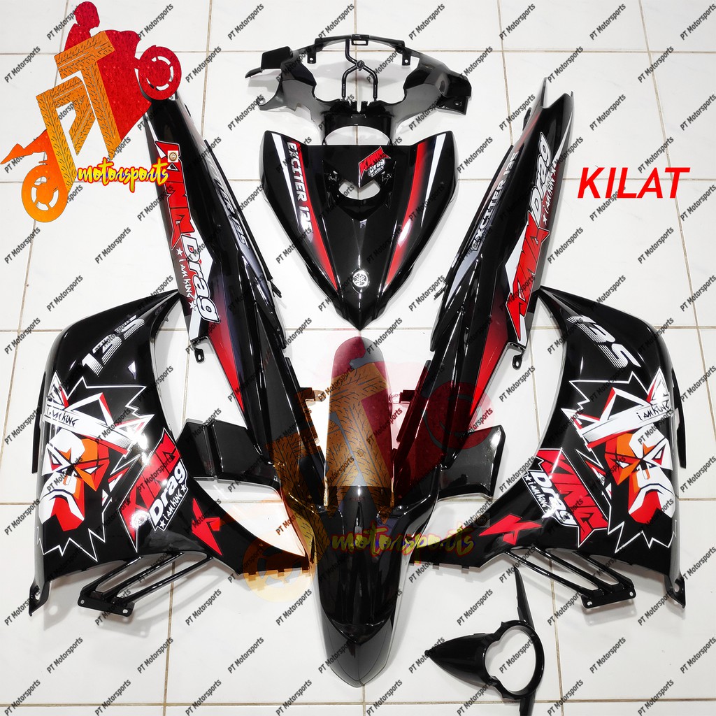 Yamaha Lc 135 V2 V3 V4 V5 V6 Cover Set Matt Black Metallic Black King ...