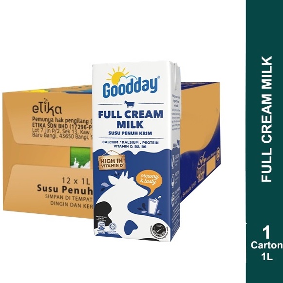Goodday Full Cream UHT Milk 12 x 1 Liter Box | Shopee Malaysia