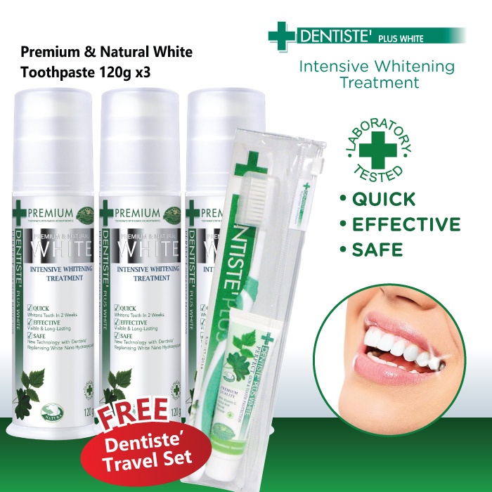 Dentiste Premium & Natural White Nighttime Toothpaste 120g x 3 FREE ...