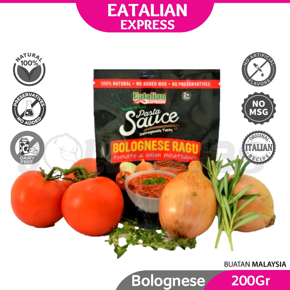 EATALIAN EXPRESS Bolognese Pasta Ragu Meat Sauce 200 gram Instant Sauce ...