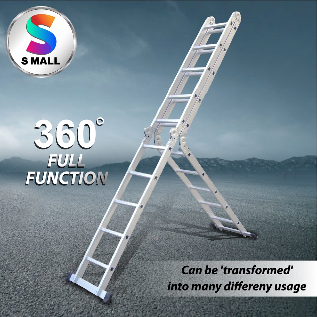 MCPRO Aluminium Multipurpose Ladder 20 Steps Folding Ladder Medium Duty ...
