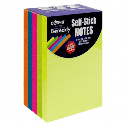 SELF-STICK NOTES (50X76MM 300 SHEETS NEON COLOR) | Shopee Malaysia