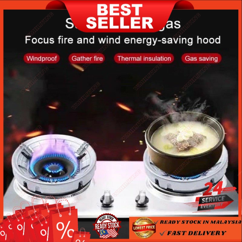 🔥READY STOCK🔥 STAINLESS IRON 9 PORT HOLE GAS STOVE FIRE WIND PROOF GAS ...